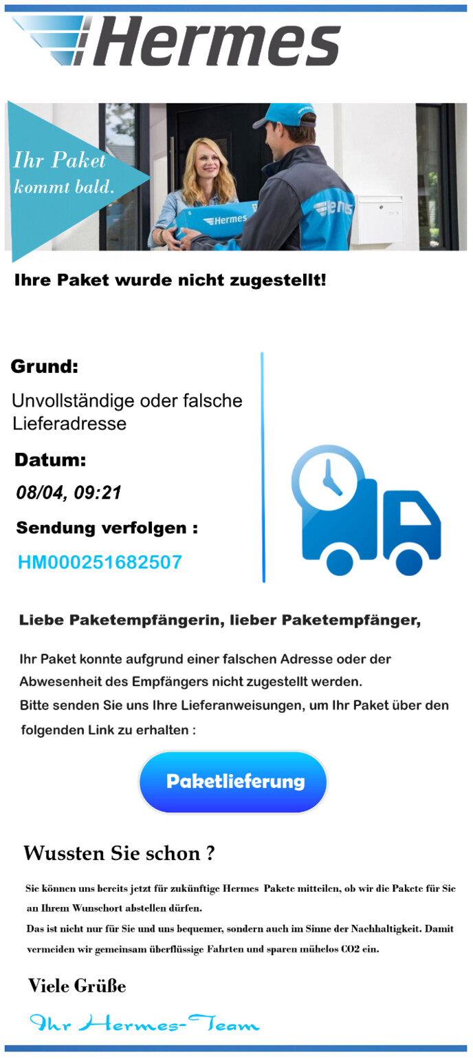 Phishing-Mails von Fedex und Hermes im Umlauf