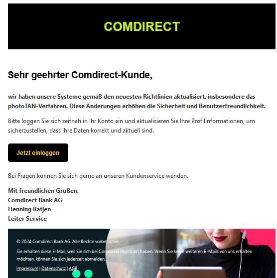 Vorsicht vor Phishing-Mails & -SMS der Commerzbank