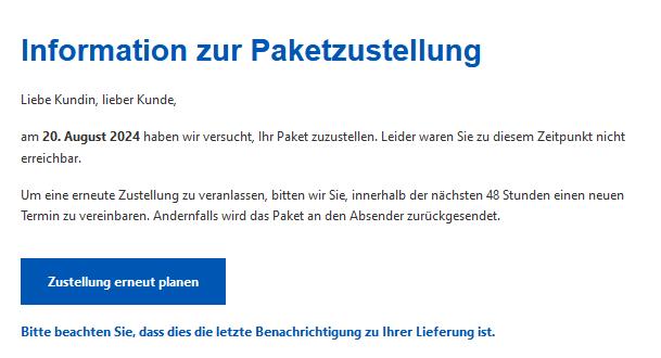 Vorsicht: DPD-Phishing- und Spam-Mails im Umlauf