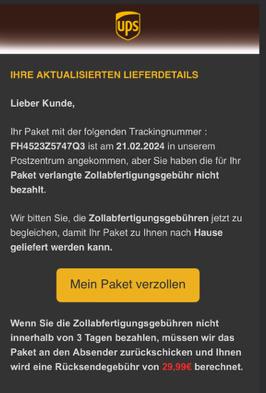 Vorsicht vor Phishing-Mails im Namen von UPS